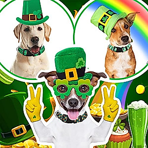 6 Pieces St. Patrick's Day Dog Collars Adjustable Holiday Soft Basic Dog Collars Comfy Cat Collar with Plastic Buckle for Small Medium Large Dogs Cats Puppy Pets Accessories (Large)