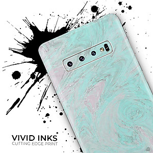 DesignSkinz Teal Slate Marble Surface V23 Protective Vinyl Decal Wrap Skin Cover Compatible with The Samsung Galaxy S20 (Screen Trim & Back Glass Skin)