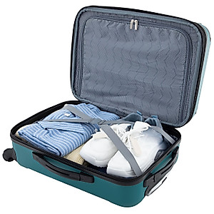 Travelers Club Chicago Hardside Expandable Spinner Luggage, Teal, 20" Carry-On