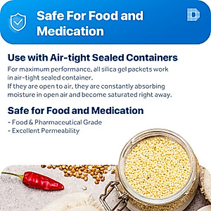10gm Pack of 20 Dry&Dry Premium Pure & Safe Silica Gel Packets Desiccant Dehumidifier - Rechargeable Paper(FDA Compliant)