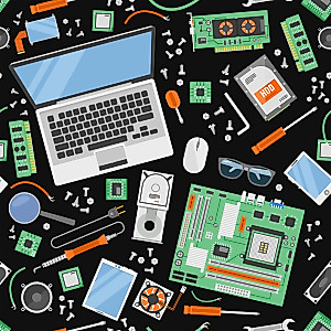 Computer Chip Motherboard Premium Wrapping Paper Roll Gift Wrap Sheet for Christmas Presents Birthday Party Decorations (30 inch x 6 foot roll)