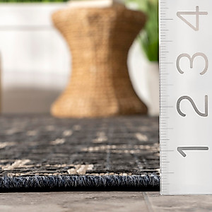 nuLOOM Maia Striped Tribal Indoor/Outdoor Area Rug, 8x10, Grey