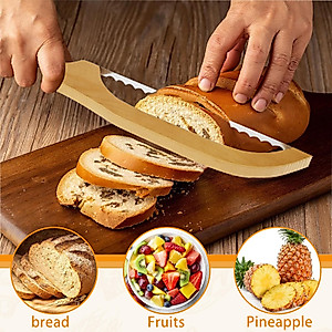 Zyuoel Wooden Bread Knife for Homemade Bread, 15.7" Bread Bowl Knife Right Handed Sourdough Bread Knife, Bread Bow Knife Bread Saw Kitchen Gift