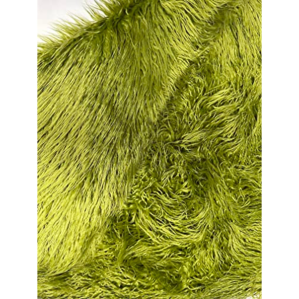 Faux/Fake Fur Mongolian Fabric Sold by The Yard (Olive Prime)