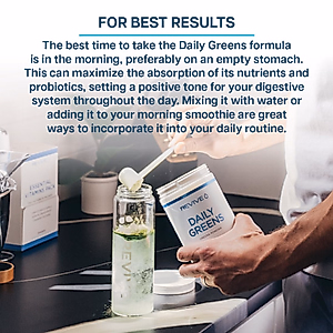 Revive MD Daily Green Powder Superfood (Chocolate) - Supergreens Powder to Support Energy Levels - Green Juice Powder That Improves Fiber Intake - Vegetable Powder Supports Digestion and Gut Health