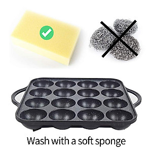 UPIT 16-Holes Takoyaki Maker Pan Plate for Stovetop, Nonstick Coating Aluminum, 7.7 x 7.7 inches