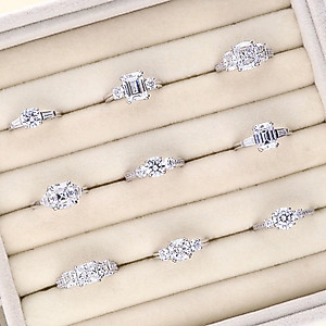 BERRICLE Sterling Silver Solitaire Wedding Engagement Rings 1 Carat Round Cubic Zirconia CZ Promise Ring for Women, Rhodium Plated Size 8