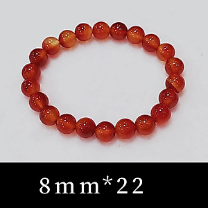 ZZ ZINFANDEL Carnelian Crystal Bracelet Natural Carnelian Gemstone Bracelet for Women Orange Carnelian Bracelet Jewelry (A)
