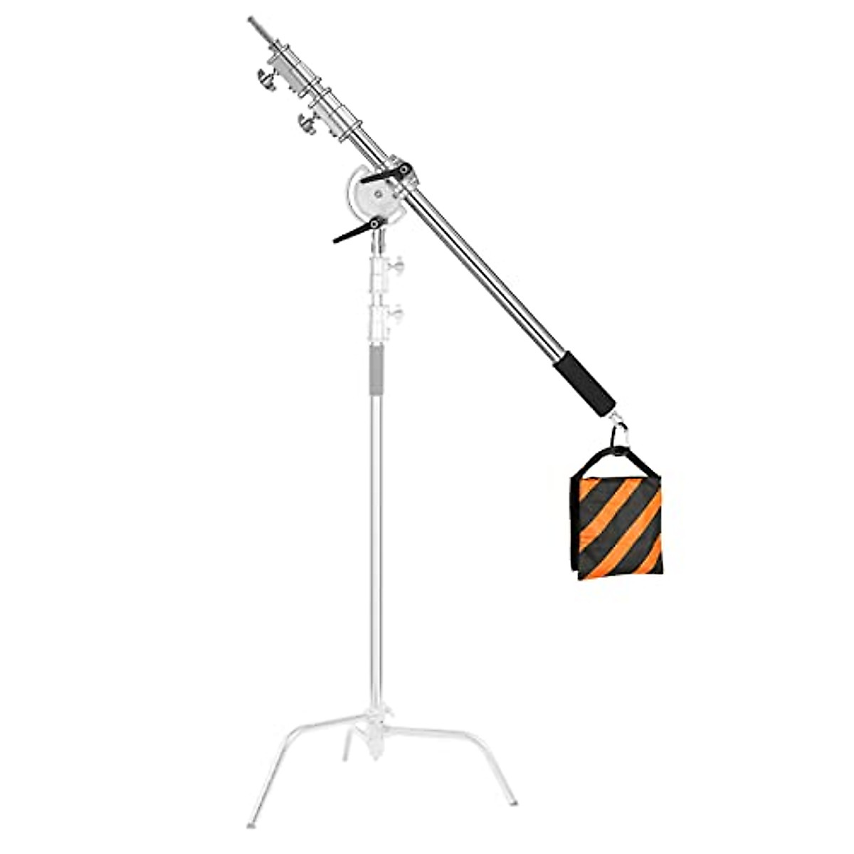 Heavy Duty Extension Boom Arm Bar for Photography C Stand and Light Stand,Adjustable 3.6-8.2ft Crossbar Holding Arm with Sand Bag for Softbox,Studio Strobe,Monolight,LED Video Light,Reflector ect.