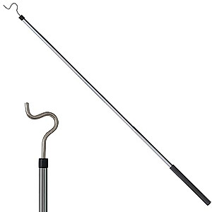 Clothes Hanger Reaching Hook Telescopic Adjustment Clothes Hook Rod Light and can Extend from51 Hook and Sponge Handle. (50inch)