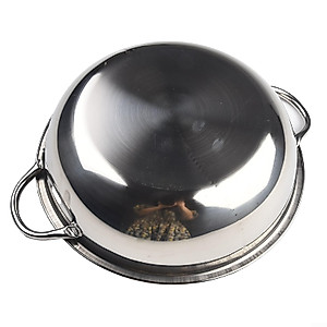 Hot Pot 28cm Stainless Steel Shabu Hot Pot Twin Divided Cookware for Induction Cooktop Gas Stove(28cm)