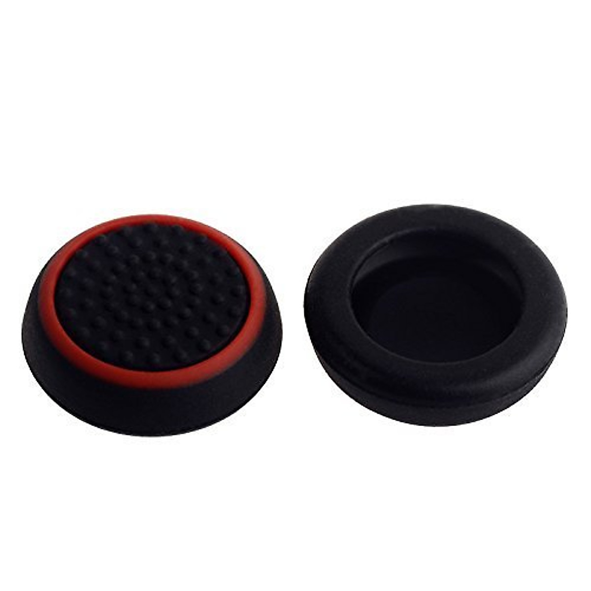 Gametown® 2 Silicone Thumb Grip Stick Cover Caps For Sony PS4 PS3 PS2 Xbox 360 Xbox one Analog Controller Black with Red Edge