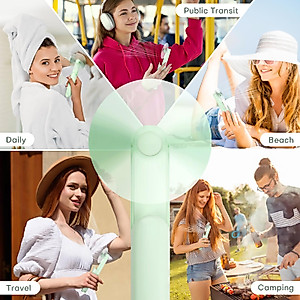 Nezylaf Handheld Mini Fan，Portable Small Pocket Fan，Rechargeable Personal Fan with Power Bank 2000mAh, Travel Essentials for Women