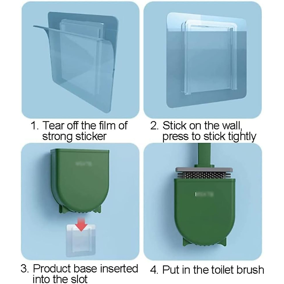 Silicone Toilet Brush with Holder Set Toilet Bowl Brush Small Wall Hanging Toilet Cleaner Brush Easy to Clean