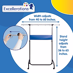 Colorations Excellerations Classroom Adjustable (36 - 63 inches H) Charts Stand on Wheels Mobile Teaching Pocket Chart Stand (Item # EXPAND)