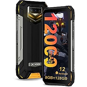 DOOGEE S89 Rugged Smartphone(2022), 12000mAh Massive Battery Android 12 Rugged Phone Unlocked, 33W Fast Charging, 8GB+128GB IP68 Waterproof Cellphone, Night Vision, Breathing Light, NFC, Dual 4G