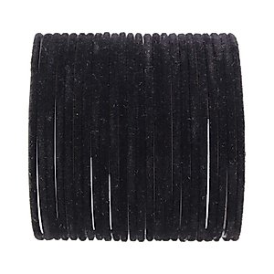 Efulgenz Indian Velvet Bangles Indian Bangles for Women Indian Bangles Set Bollywood Plain Metal Velvet Bangle Bracelets Costume Jewelry for Women