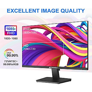 SANSUI Monitor 22 inch IPS Panel 1080p FHD 75Hz Computer Monitor with HDMI VGA, Ultra-Slim Bezel Ergonomic Tilt Eye Care LED Display for Home Office (ES-22F1 HDMI Cable Included)