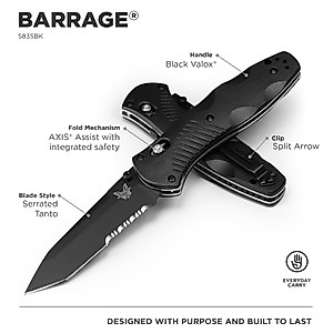 Benchmade - Barrage 583 Tactical Knife with Black Handle (583SBK)
