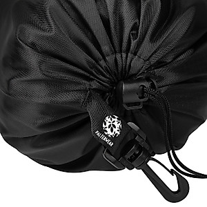 PALTERWEAR Drawstring Bag - Cinch and Ditty Pouch with Clip for Travel, Wardrobe, Outdoors - Set of 5 (Black, 10 x 15 inch)