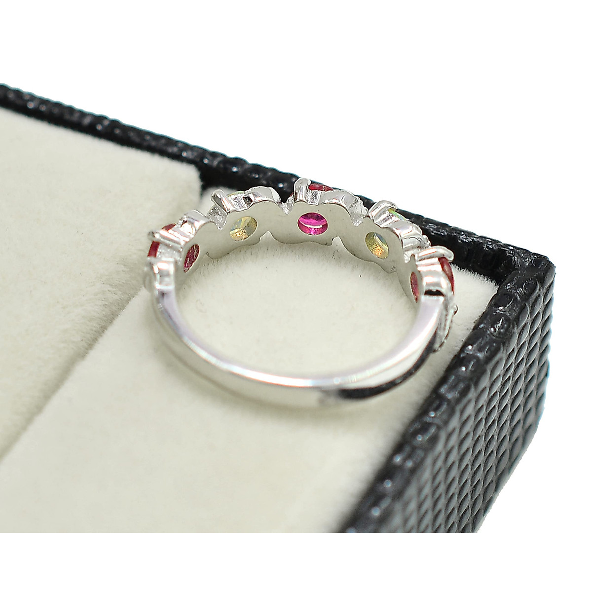 Natural 4 MM Ruby & Ethiopian Cut Opal Gemstone Ring 925 Sterling Silver July Birthstone Cluster Ring Opal Jewelry Birthday Gift For Wife (Sterling Silver, 8.5 US)