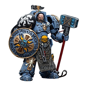 HiPlay JoyToy Warhammer 40K Collectible Figure: Space Wolves Arjac Rockfist 1:18 Scale Action Figures JT6878 (Rockfist)