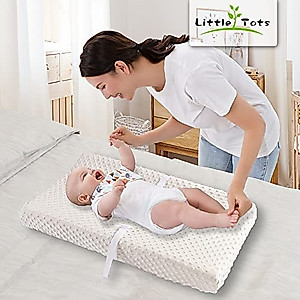 5 Pack Burp Cloths + Minky Changing Pad Cover for Baby Girl Boy, Plush Changing Table Covers Breathable Mink Changing Table Sheets Cover Wipeable