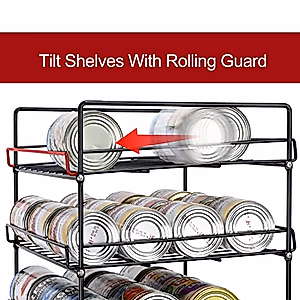 SUFAUY Can Rack Organizer, Can Storage Dispenser Holds up to 72 Cans for Kitchen Cabinet or Pantry, Black