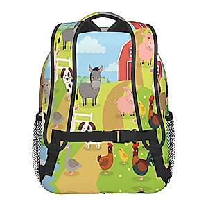 KiuLoam Farm Animals Kids Backpacks For Toddler Boys And Girls Preschool Backpack With Chest Strap 12 Inch