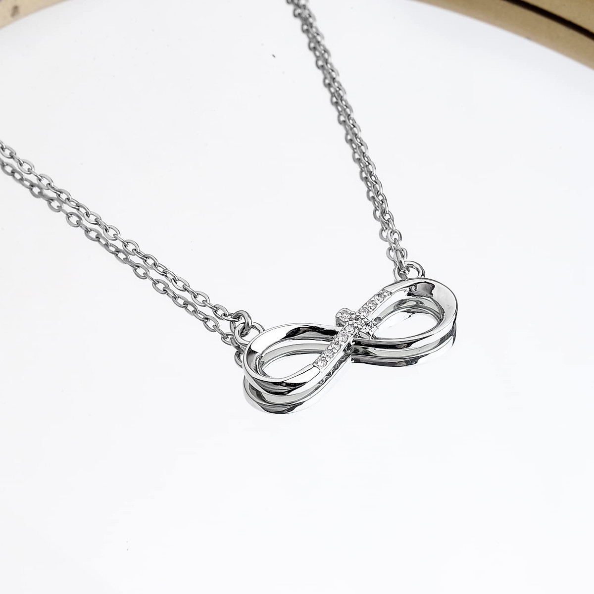 KUIYAI Stainless Steel Baptism Necklace, Religious Gift for Godmother, God, Communion, On Your Baptism (1.18inches Diameter, Unisex, Hypoallergenic)