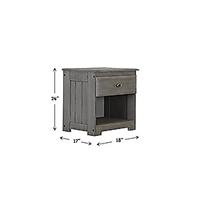 Discovery World Furniture 1 Drawer Nightstand in Charcoal