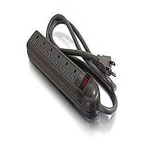 C2G Legrand 6 Outlet Power Strip with Surge Protector, Black Surge Suppressor Power Strip, 125 Volt Power Strip Surge Protector, 1 Count, C2G 29300