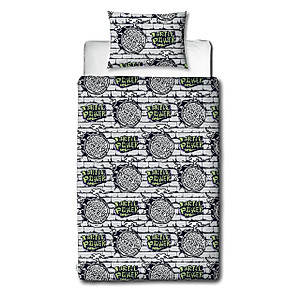 Teenage Mutant Ninja Turtles Power Single Rotary Duvet Cover Set - Bedding Duvet Cover with Pillow Case - Reversible Duvet Cover Set for Kids - Comfortable & Breathable - Cute Design