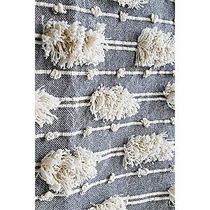 Fab Habitat 100% Cotton Fringe Throw Blanket with Tassels - Breathable All-Season - Warm, Super Soft, Machine Washable - Perfect Accent for Sofa & Bed - Fulton - Gray, 50 x 60