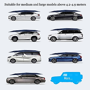 JJENXYYDS Fully-automatic Carport,Tent Movable Carport,Folded Portable Automobile Protection Car Umbrella Canopy,for Outdoor Tent,Remote Control Automatic,navyblue-4.9 * 2.3m