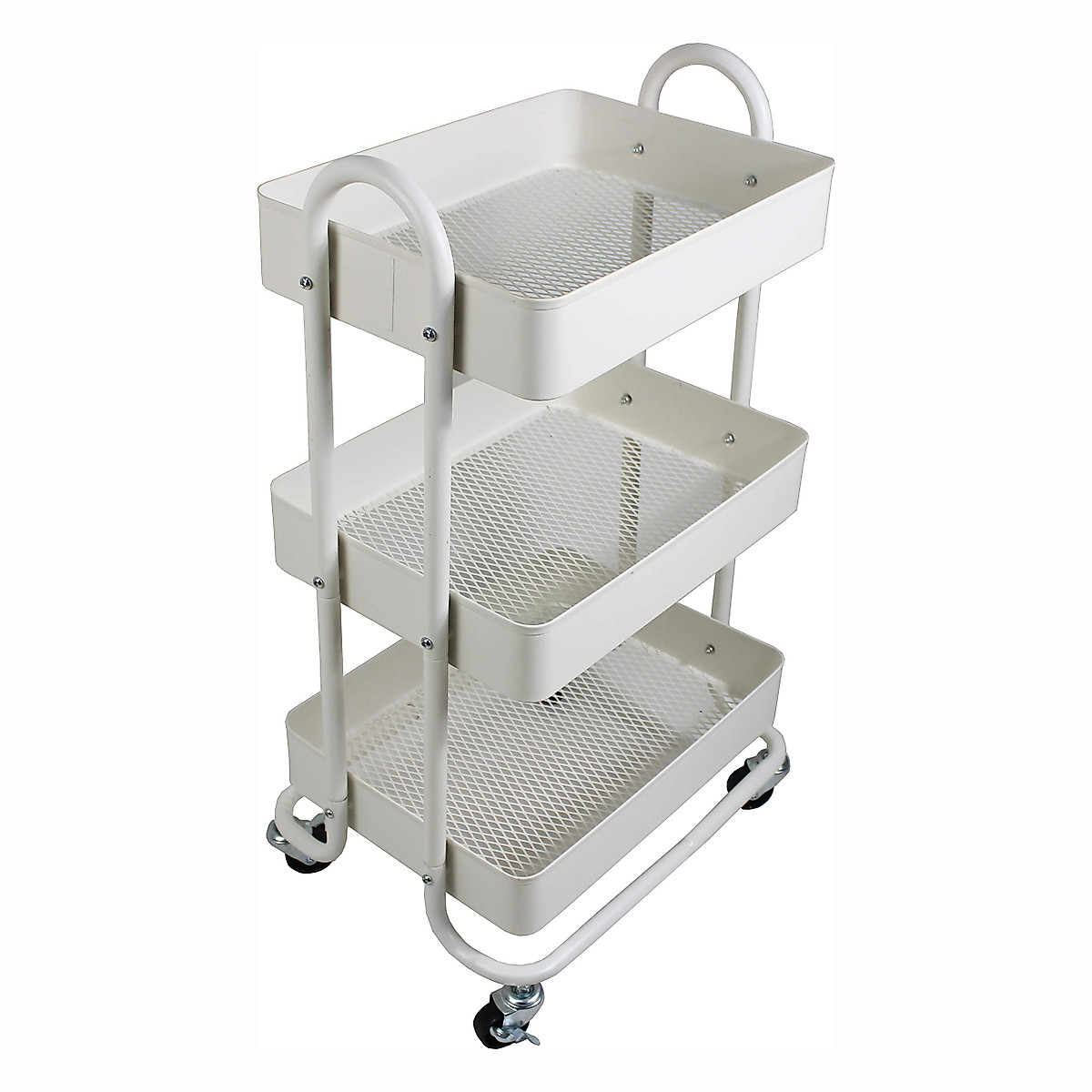 MaxWorks 50175 3-Tier Metal Rolling Utility Cart Heavy Duty Storage with Wheels