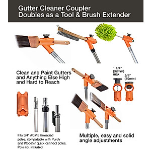 MCCAULEY GUTTER CLEANER PRO, gutter cleaning from The ground, PLUS clean from roof and ladder, and clean off gutter guards from The ground.