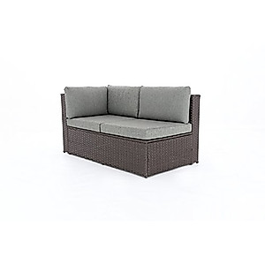 Baner Garden (K35-CH 4 Pieces Outdoor Furniture Complete Patio Cushion Wicker Rattan Garden Corner Sofa Couch Set, Chocolate