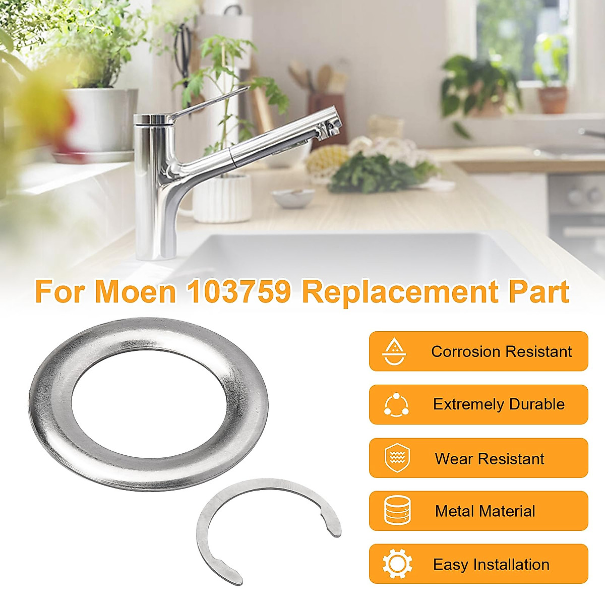 For Moen 103759 Replacement Part, Faucet Parts 103759 Ring Compatible With Moen M-PACT Lavatory Bidet Faucets, for Moen Mounting Hardware 103759
