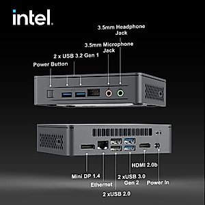 Intel NUC 11, NUC11ATKC4 Mini PC 16GB DDR4 RAM & 512GB SSD Versatile Computers with Intel Celeron N5105 Processor, Support HDMI Dual 4K UHD/Bluetooth v5.2/Windows 11 Pro preinstalled