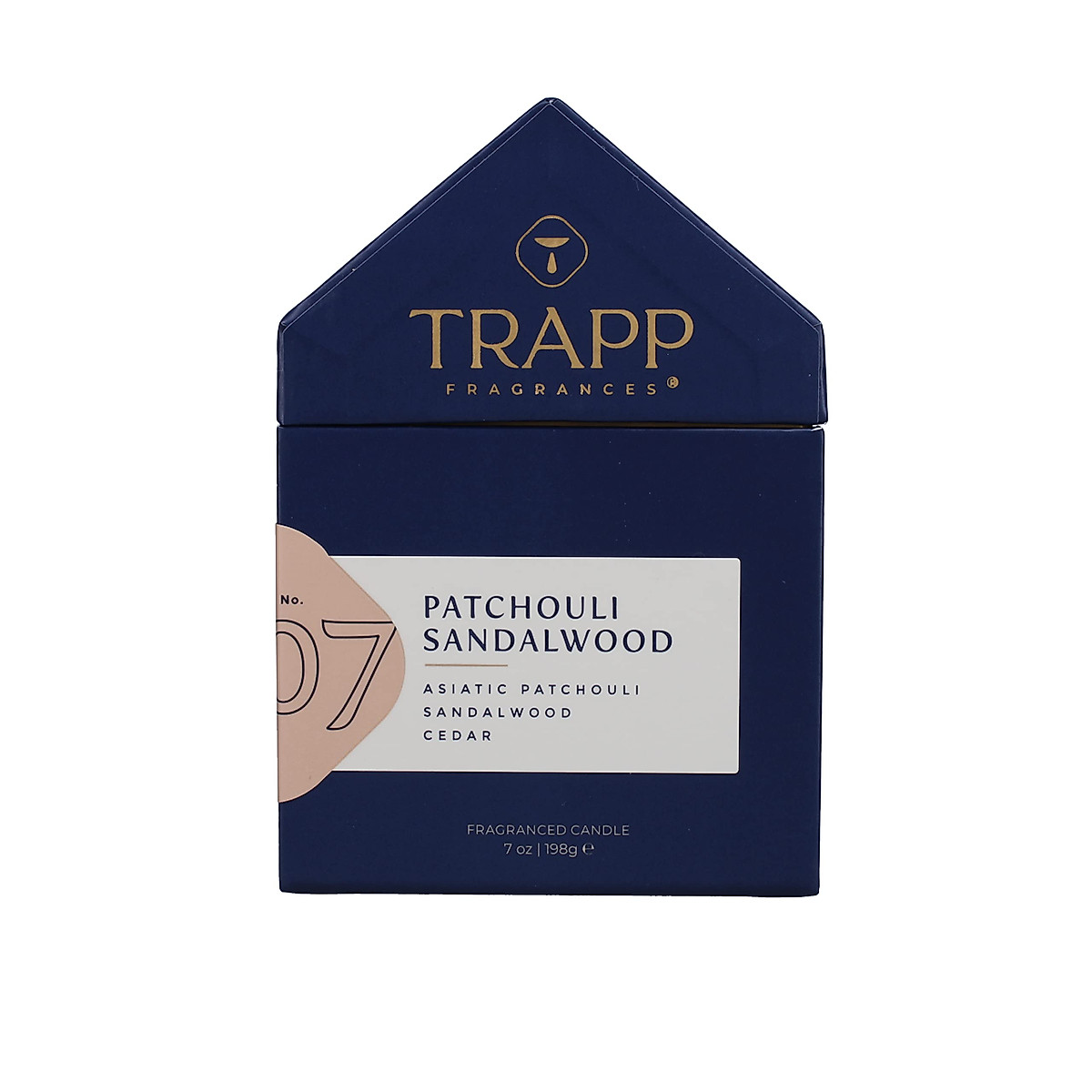 Trapp - No. 7 Patchouli Sandalwood - 7 oz. House Box Candle - Aromatic Home Fragrance with Earthy Scent of Asiatic Patchouli, Sandalwood, & Cedar Notes - Petrolatum Wax