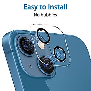 Dengduoduo 【3 Pack】 Tempered Glass Camera Lens Protector for iPhone 13 6.1" & iPhone 13 Mini 5.4", Ultra HD, 9H Hardness, Anti-Scratch, Case Friendly, Easy to Install [No Affect on Night Shots]