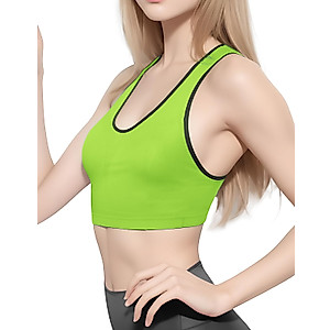 Match Racerback Sports Bras for Women – Padded Seamless Strappy Workout Tops for Yoga Gym Runing Fitness Sports Bras (1 Pack of 3(Black-Green-Plum), Small)