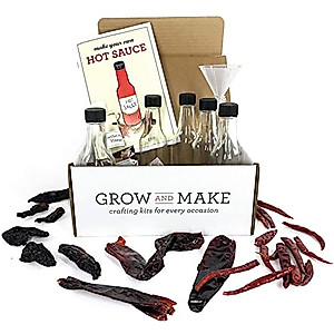 DELUXE DIY HOT SAUCE MAKING KIT Everything Included - Best Gift for Him, Husband, Friend, & Loved One - Make Your Own Gourmet Hot Sauce - Quality Dried Hot & Spicy Peppers, 6 Unique Recipes & stickers