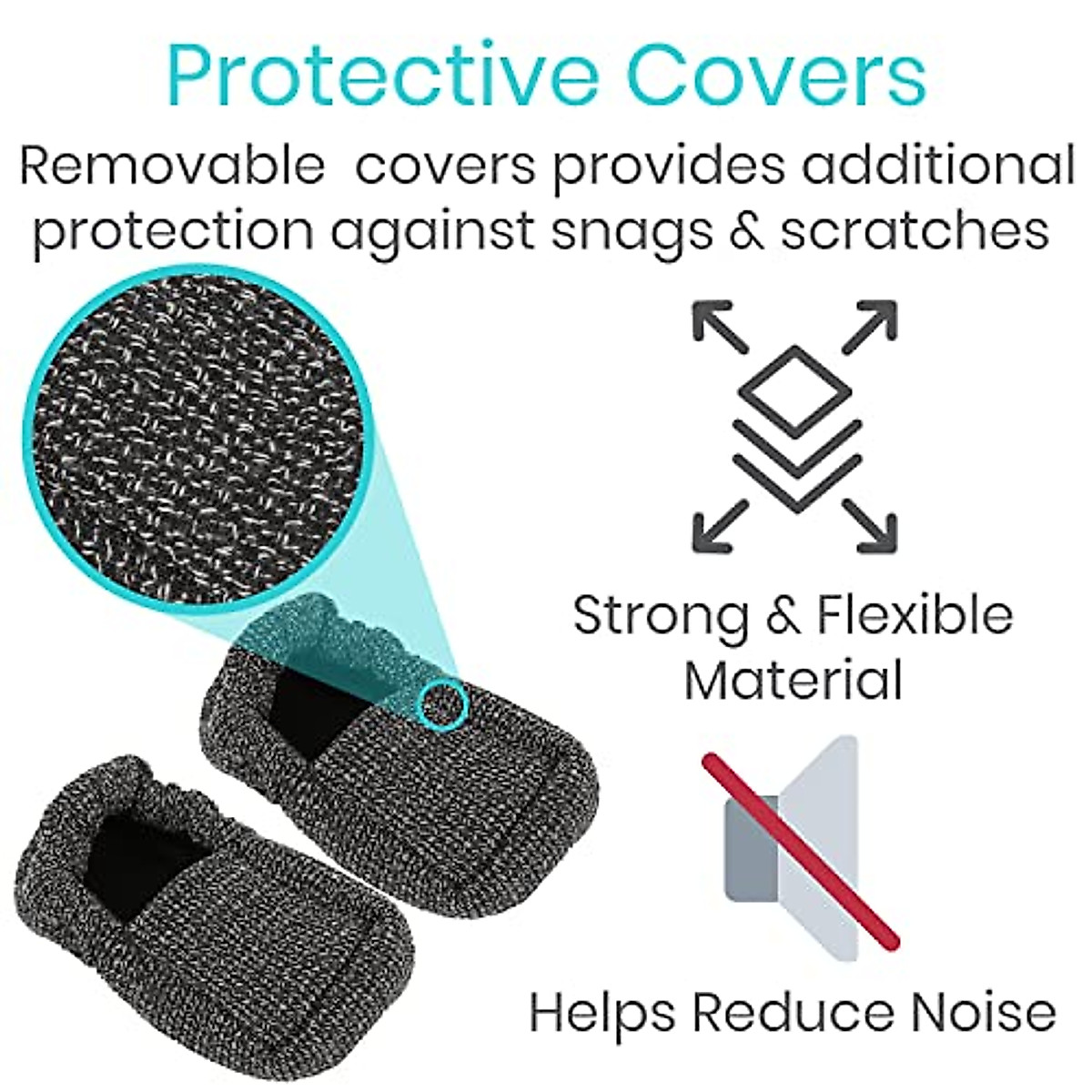 Vive Walker Ski Glide Covers 4 PCS - Heavy Duty Removable Padded Caps - Universal Fit Sock Pad for Indoor and Outdoor Use - Durable Medical Walker Floor Padding - Seniors Rollator Glider Accessories