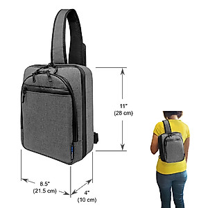 StarPlus2 Cross-Body Hands-Free Modular Pill Bottle Organizer, Medicine Bag, Case, Carrier for Medications, Vitamins, and Medical Supplies - Heather Gray (Without Lock)