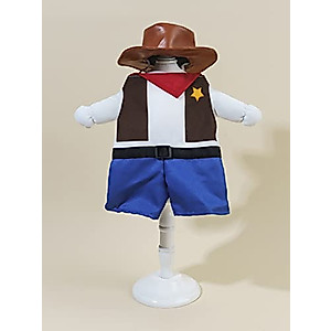 QWINEE Cowboy Dog Costume Holiday Halloween Costume Pet Clothes Cat Costumes for Puppy Kitty Small Dogs Multicolor M