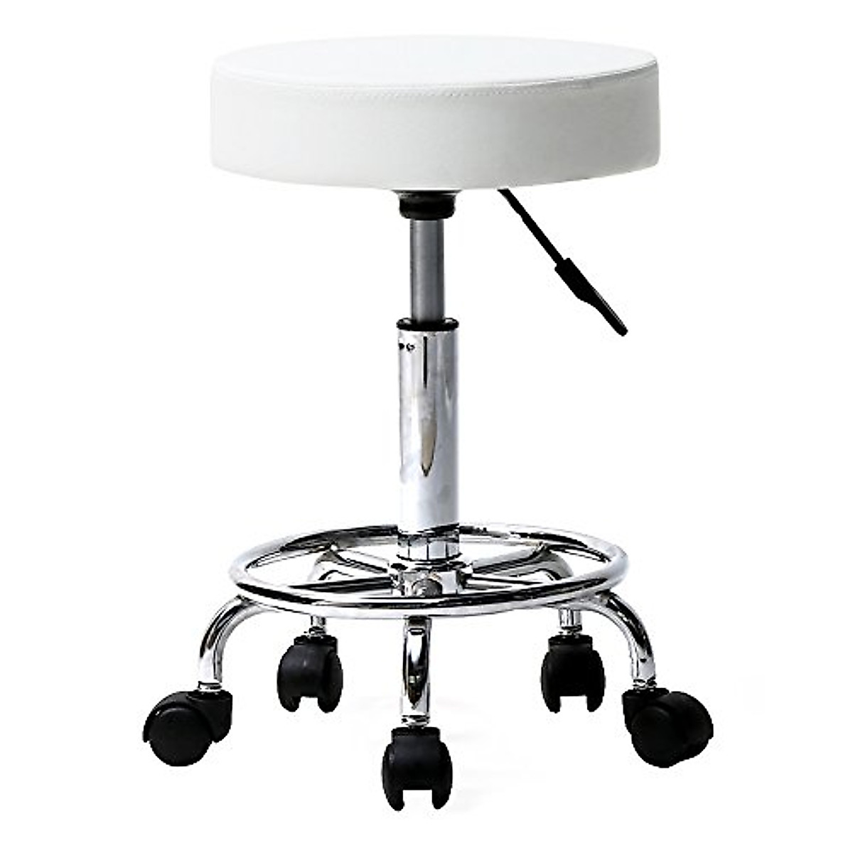 Rolling Swivel Saddle Stool with Wheels and Foot Rest, Adjustable Salon Stool, Hydraulic Round Chair for Kitchen, Barber, Salon, Spa, Tattoo, Clinic, Massage
