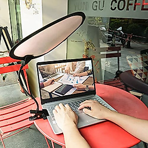 TOYMIS Laptop Sun Shade for Working Outside with Clip, 17.7x11.8inch Flexible & Foldable Cubicle Shade Laptop Sun Visor Portable Shield Cover Heat Shield Laptop Canopy for Desk Outside(Grey)