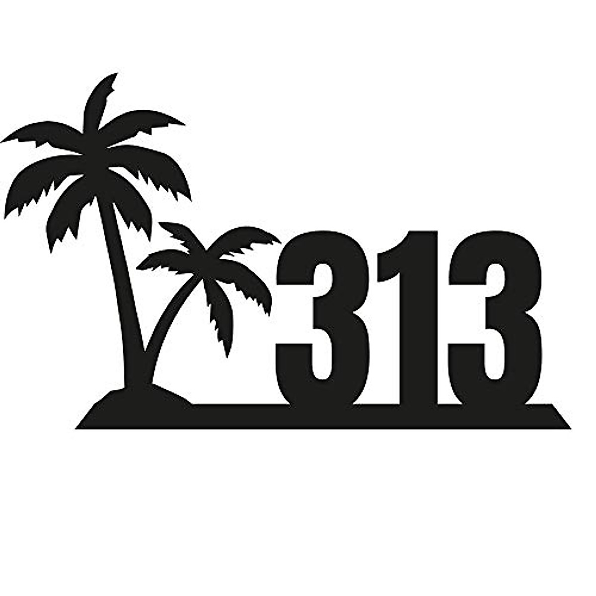 Palm Tree Beach Themed Personalized Steel House Number Address Plaque Personalized Metal Wall Sign Wall Art Customized